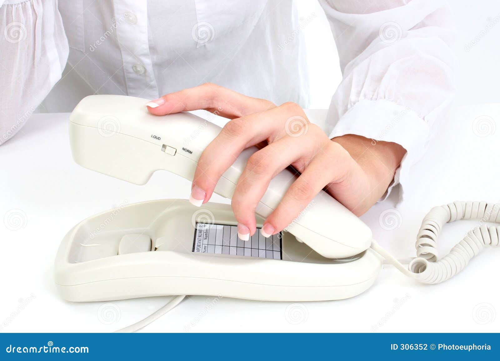 Manicured Hand on Telephone Stock Photo - Image of woman, landline: 306352