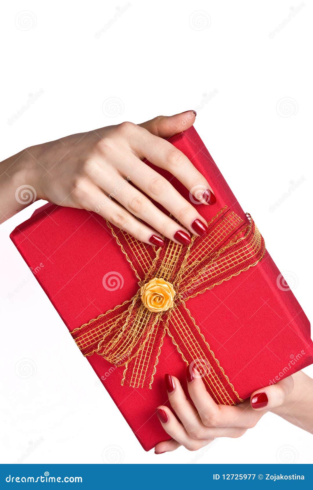 Manicured Hands Holding Present Box Stock Image - Image of hanukkah ...