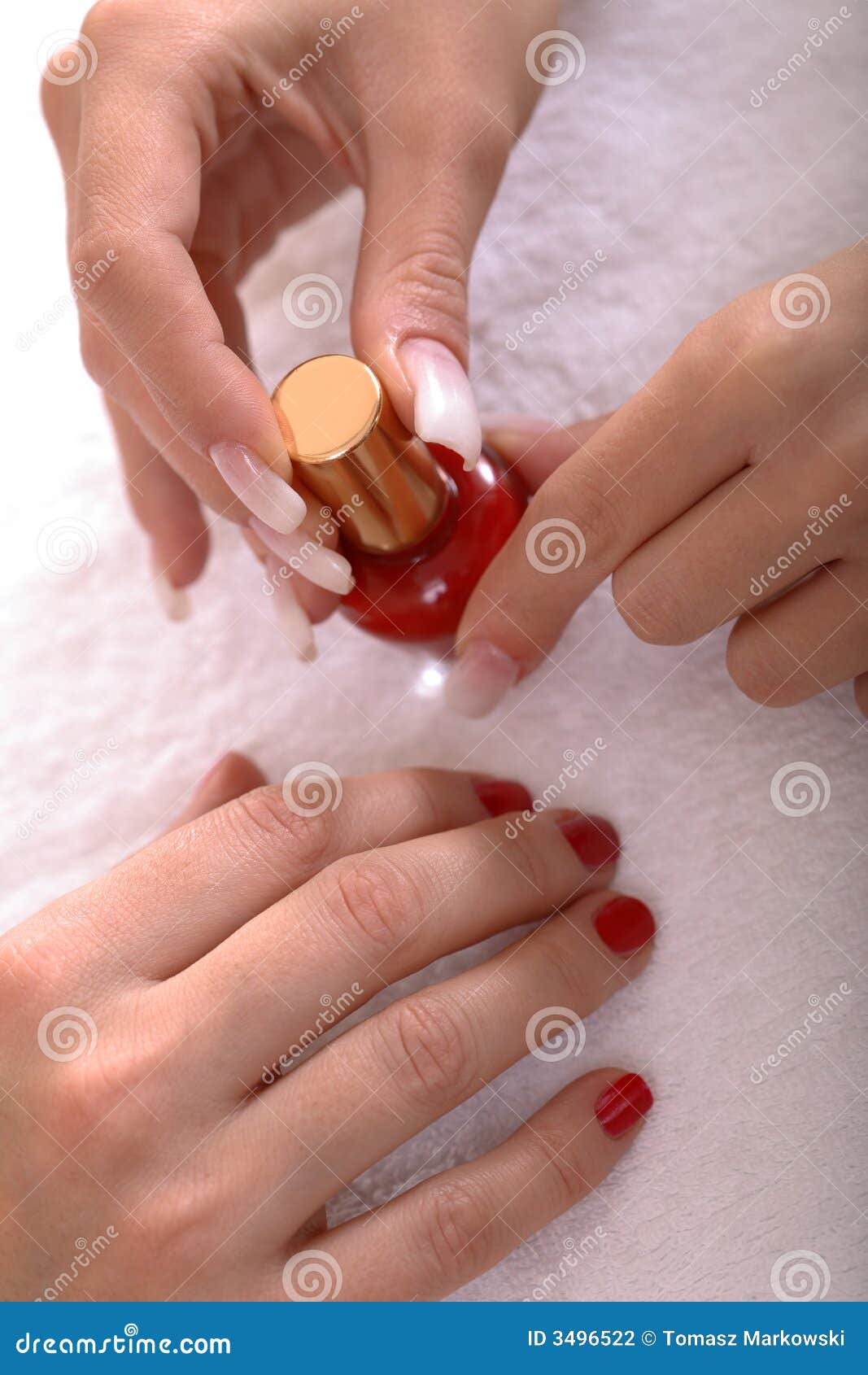 Manicured Hands and Nail Polish Stock Photo - Image of finger, trimmed ...