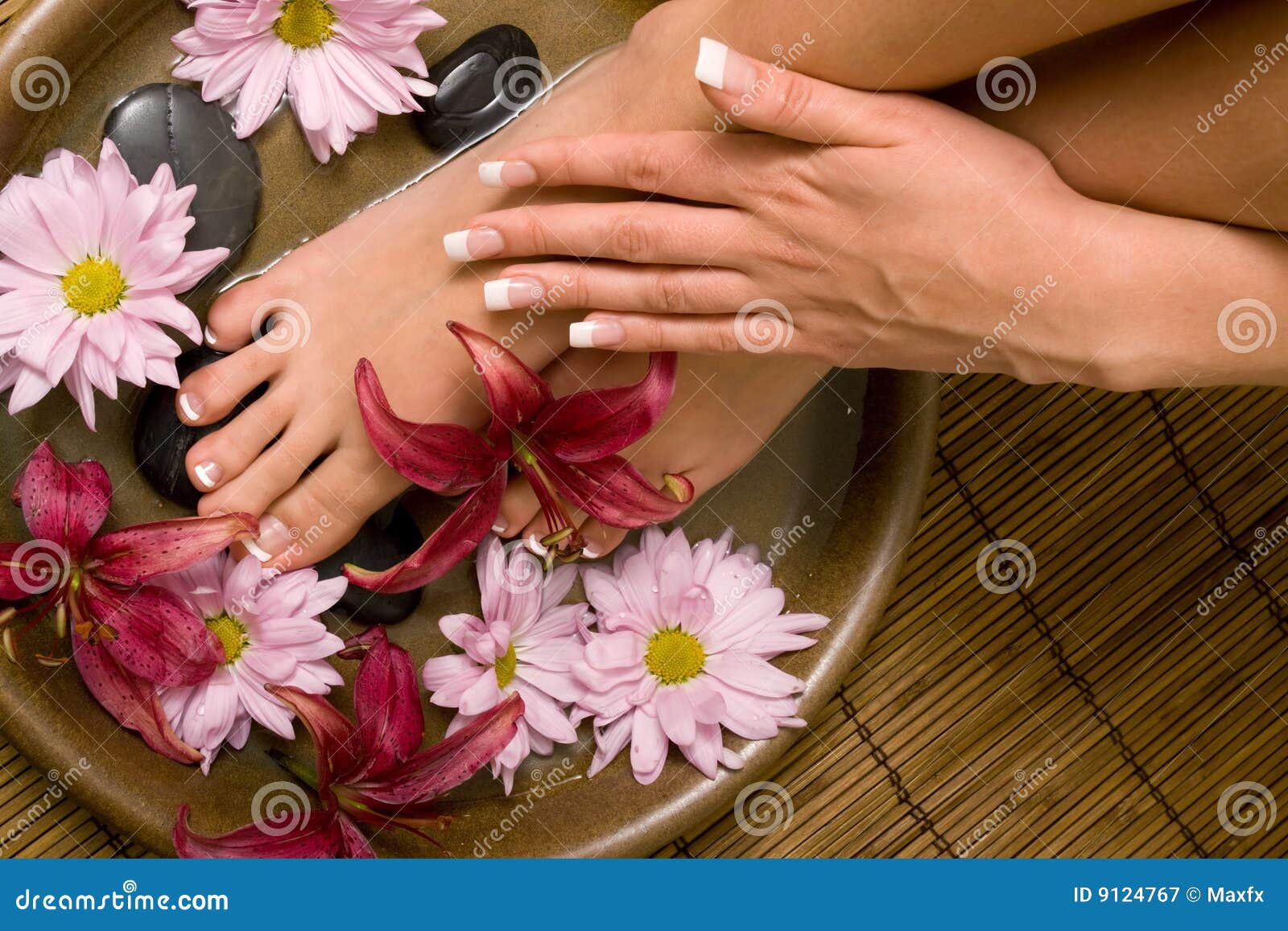 Manicured Hands and Pedicured Feet Stock Image - Image of clean ...