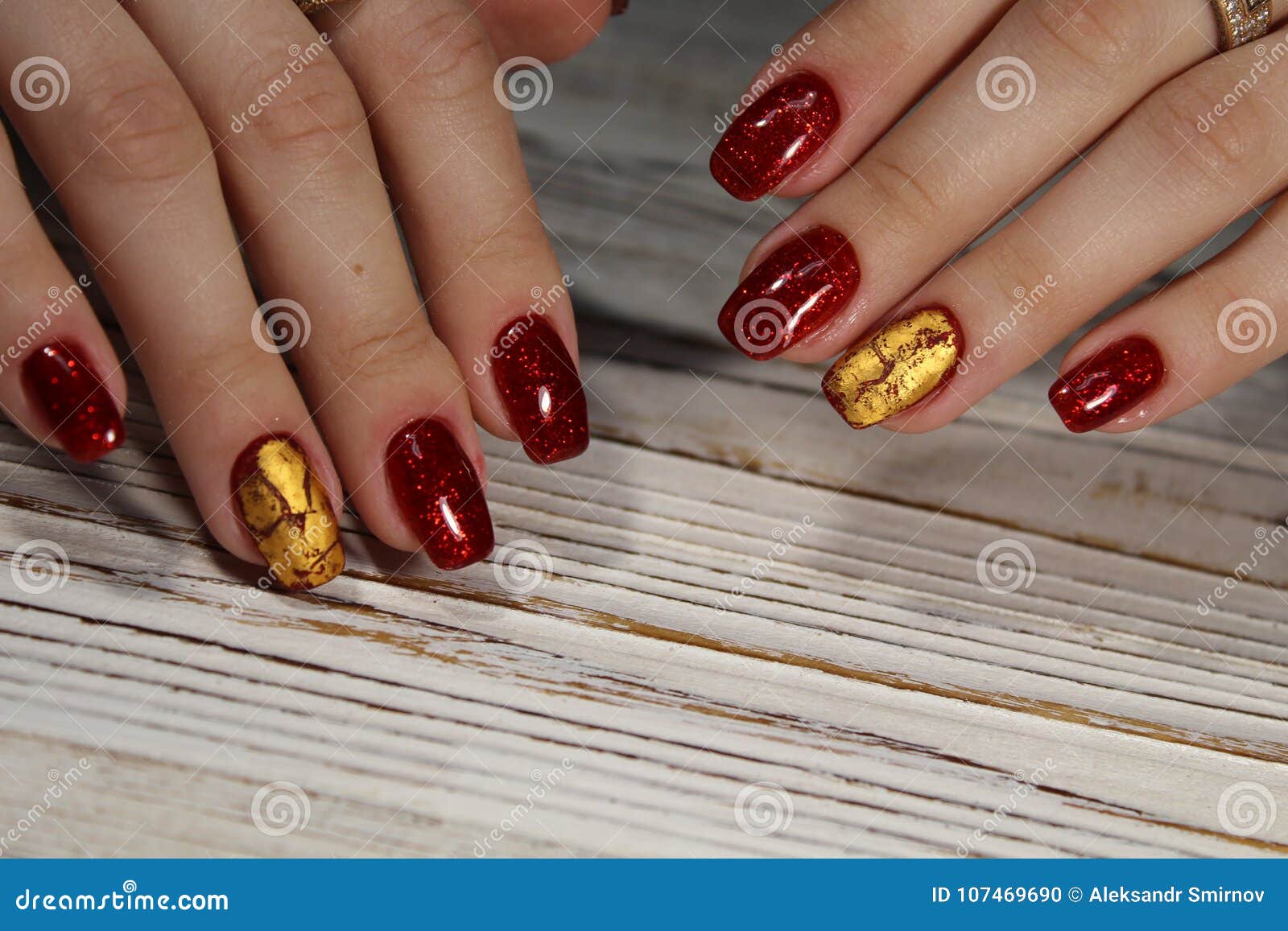 Manicured Nails Colored with Red Nail Polish Stock Photo - Image of ...