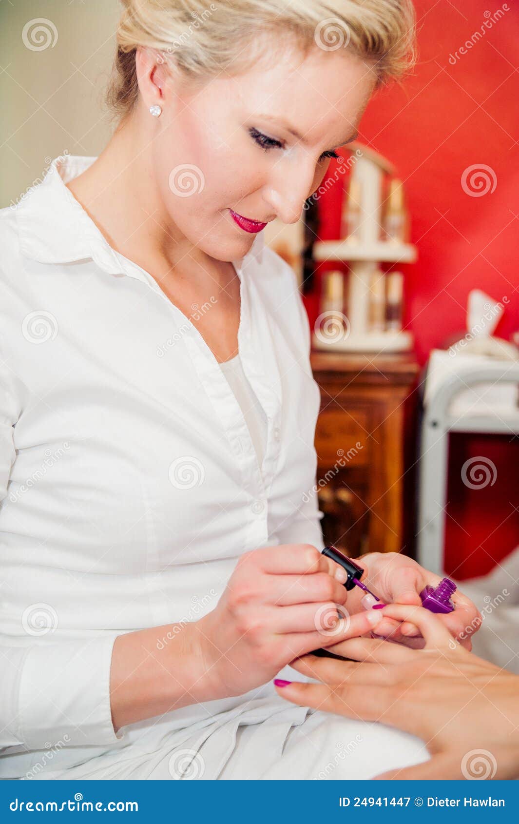 Manicurist at Beauty Salon stock image. Image of beauty - 24941447