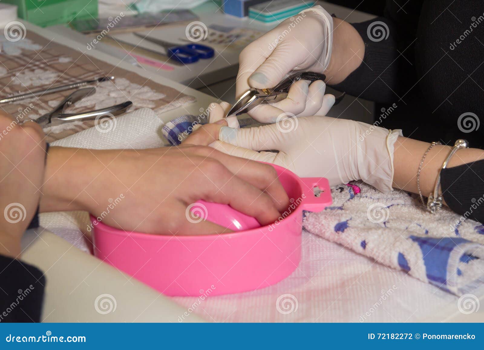 Manicurist is Making Manicure Stock Photo - Image of making, body: 72182272