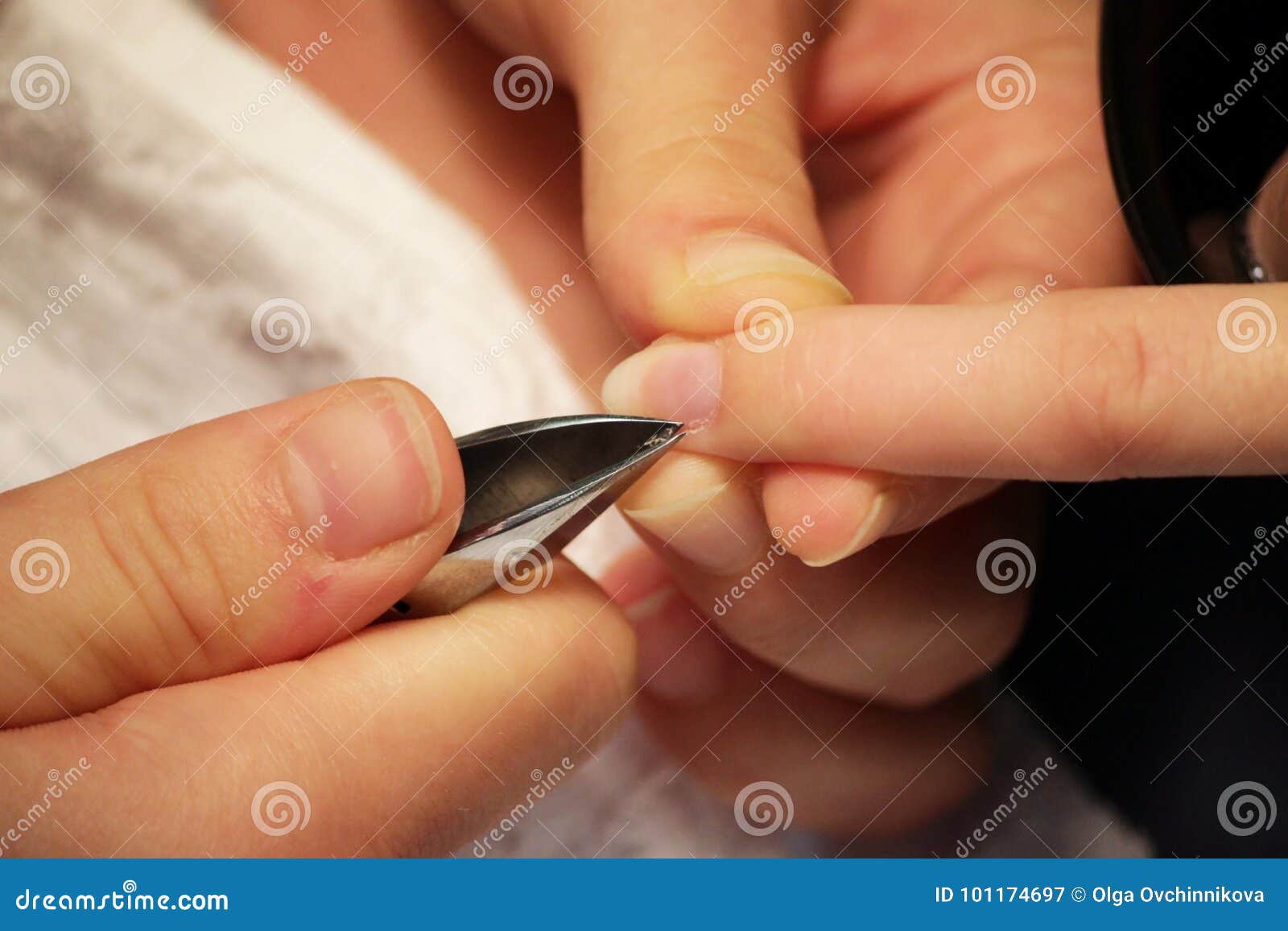 Manicurist at Training Courses Shows Students How To Handle Nails with ...