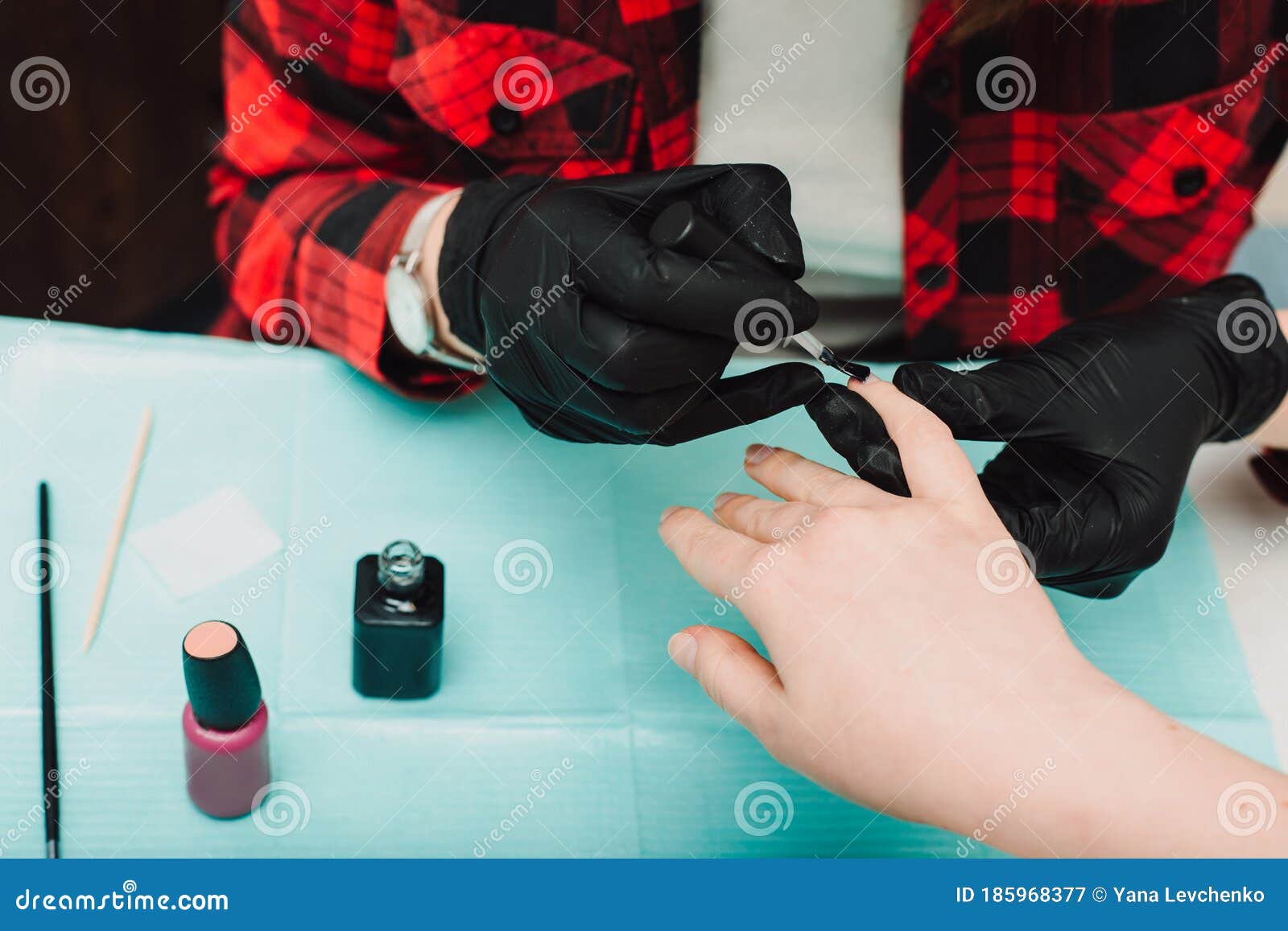 Manicurist at Work, Beaty Manicure Nails. Manicure Process Stock Image ...