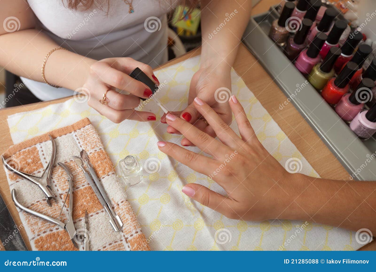 Manicurist Working with Nails Stock Photo - Image of beautician, girl ...