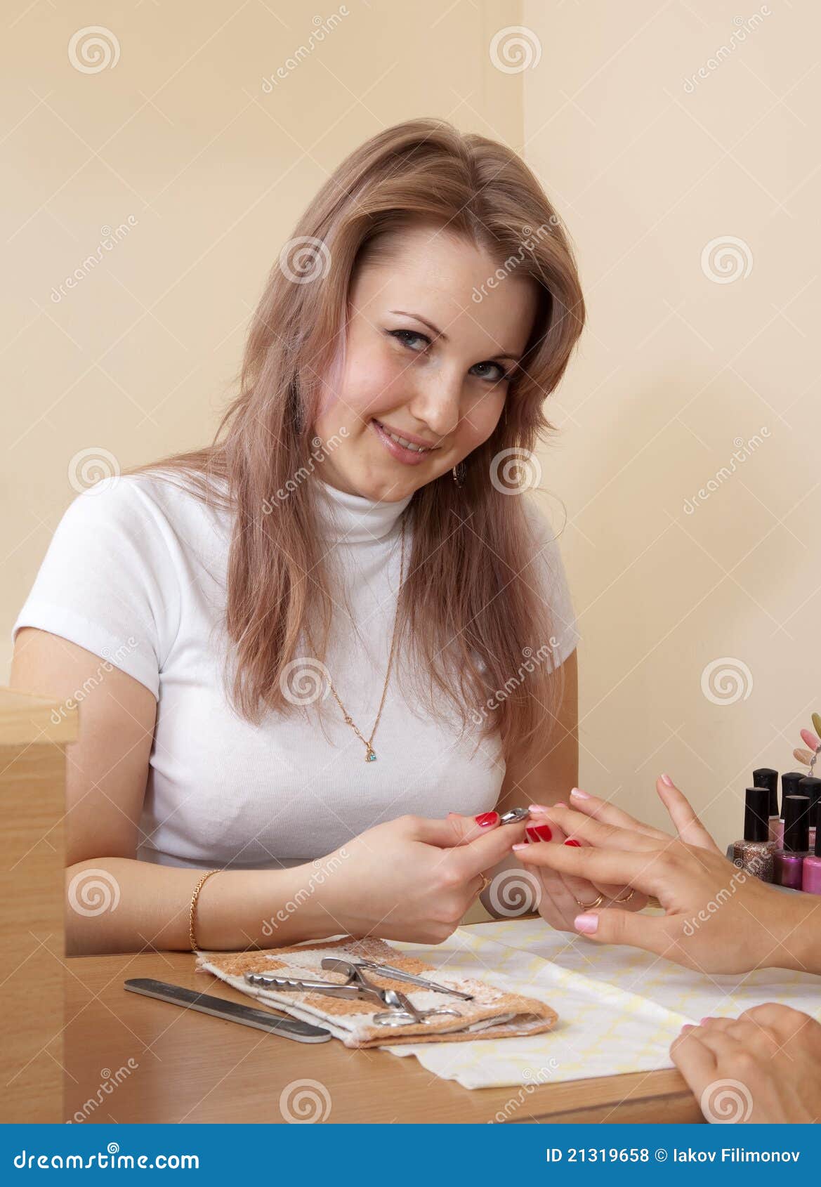 Manicurist Working with Nails Stock Photo - Image of color, fingernails ...
