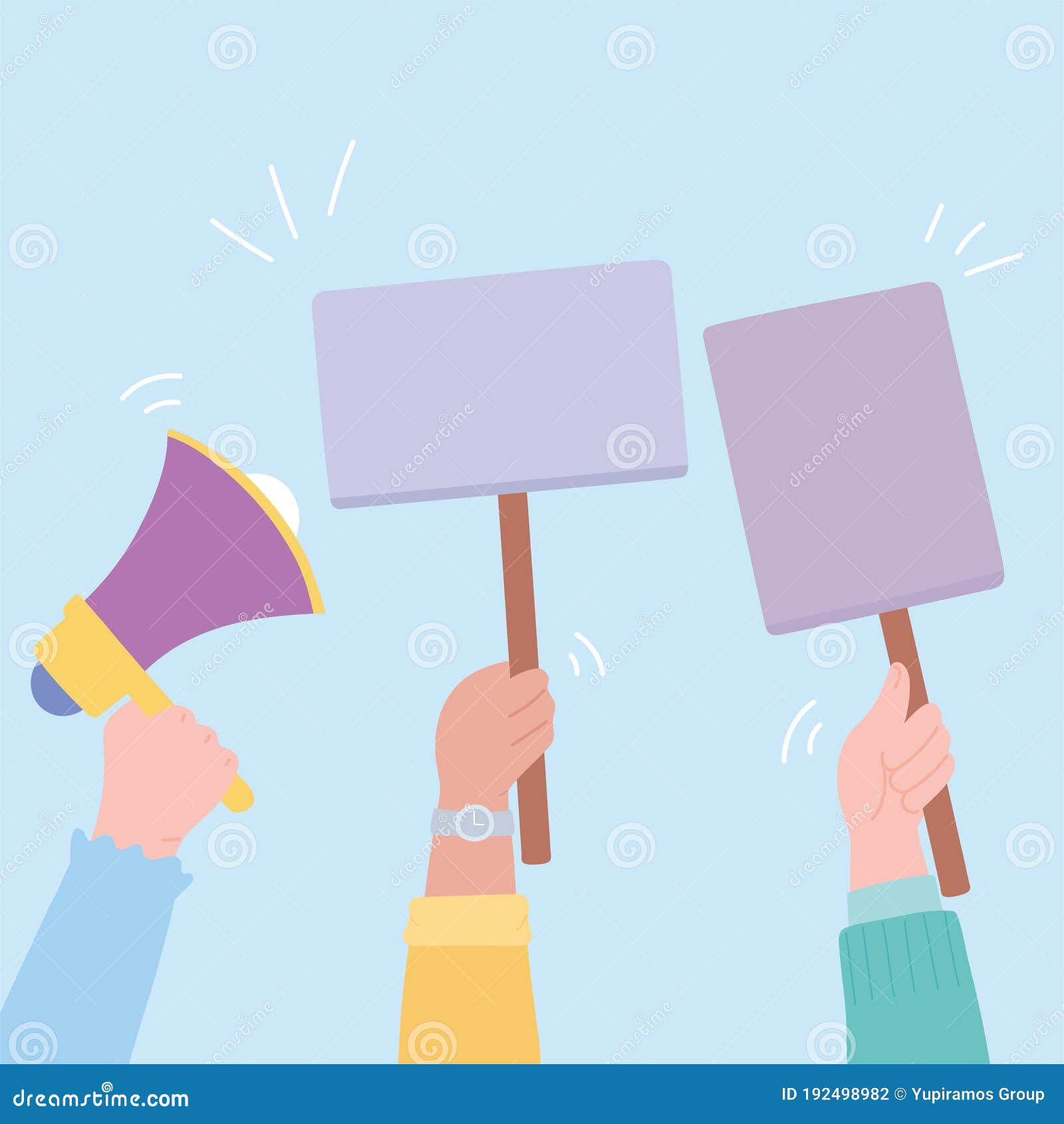 Hands With Placards Protest Placard Hand Holding Manifests Banners