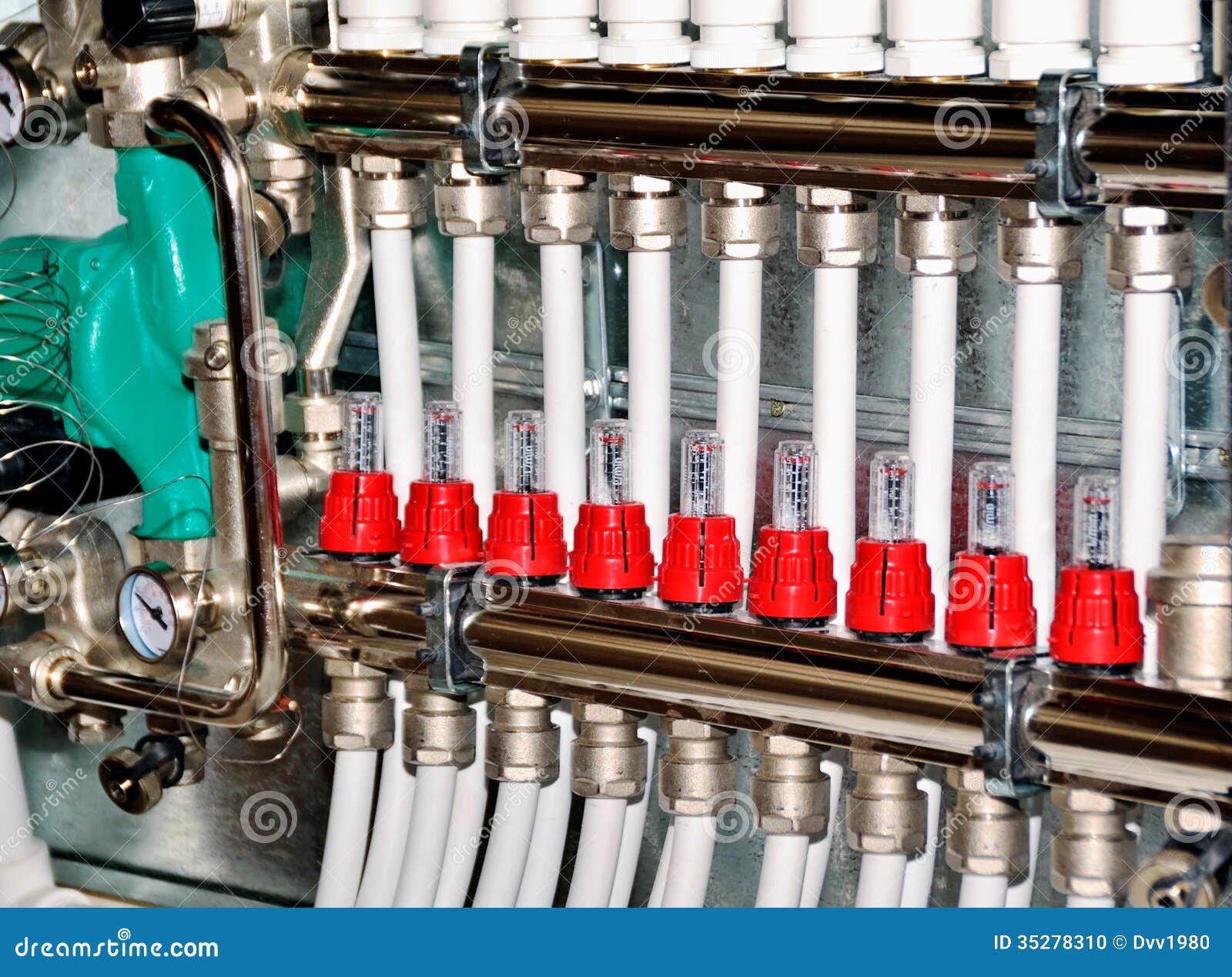 Manifold, Collector for Heating of a Floor Stock Photo - Image of ...