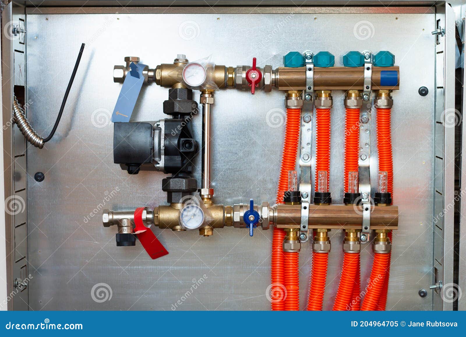Manifold Installed In The Cab Of Conduction Of An Old Steam Locomotive ...