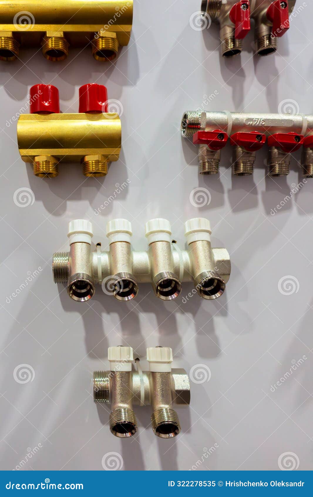 Manifolds and Manifold Blocks with Flow Meter Stock Image - Image of ...