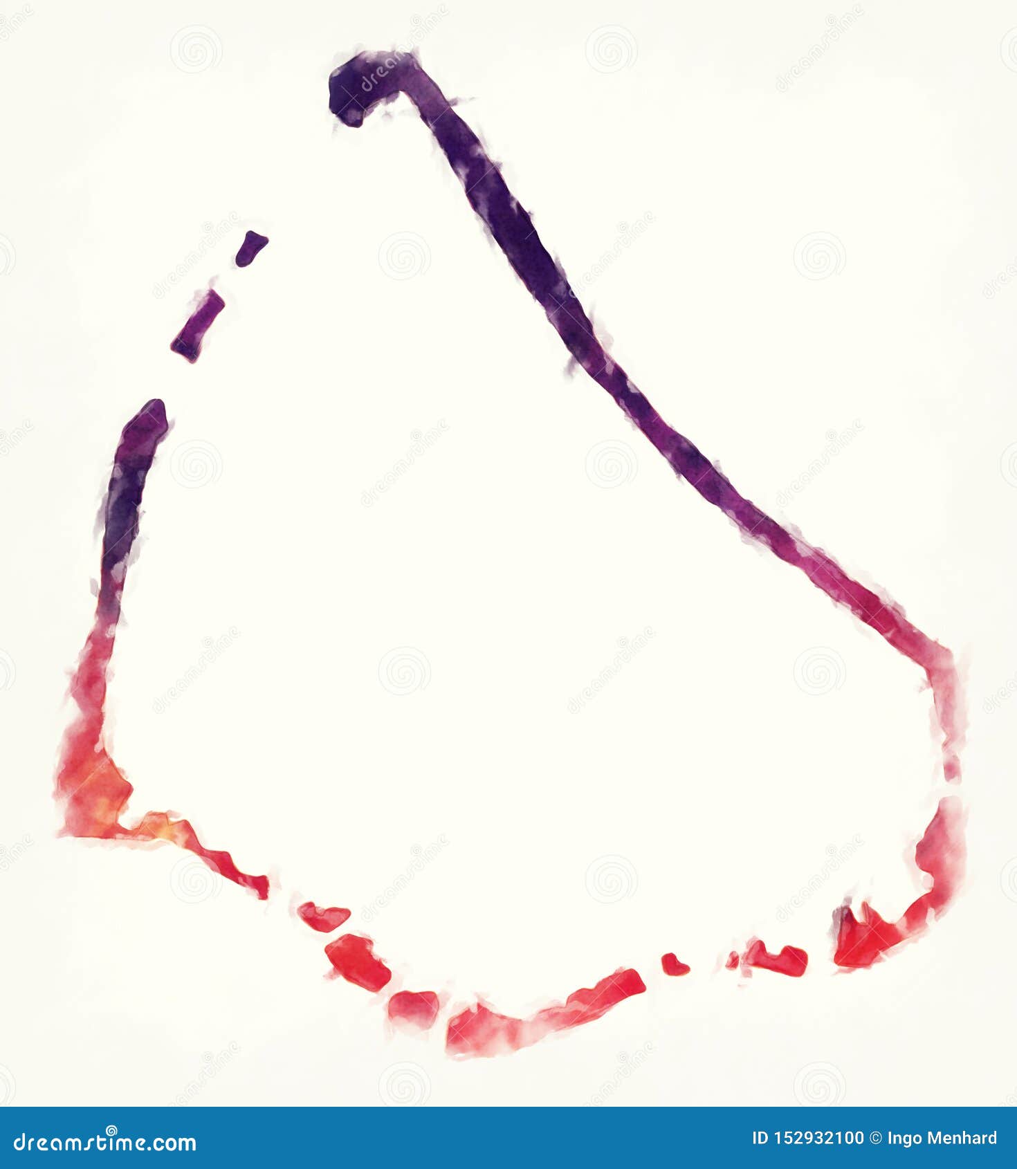 Manihiki District Watercolor Map of Cook Islands Stock Illustration ...