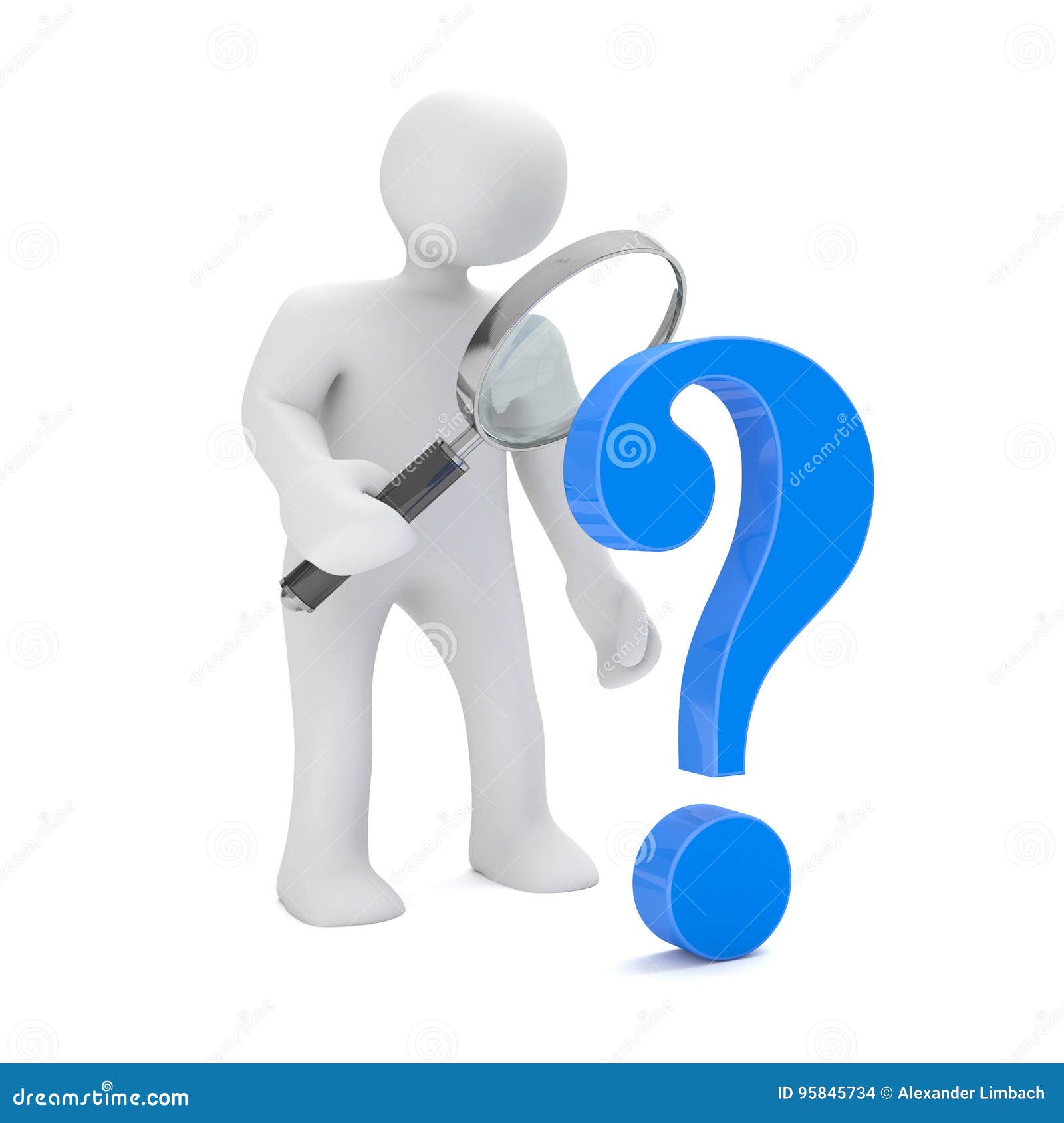 Manikin Loupe Blue Question Mark Stock Illustration - Illustration of ...