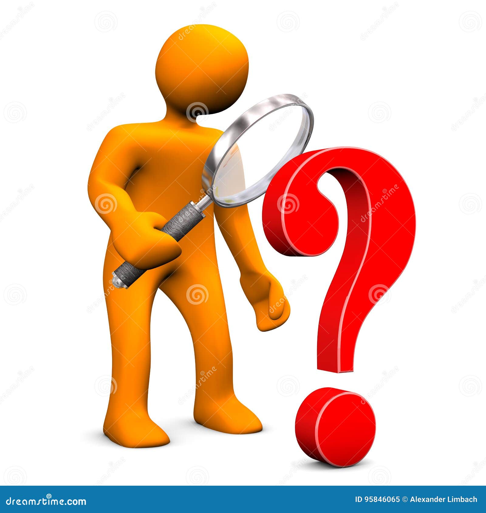 Manikin Loupe Red Question Mark Stock Illustration - Illustration of ...
