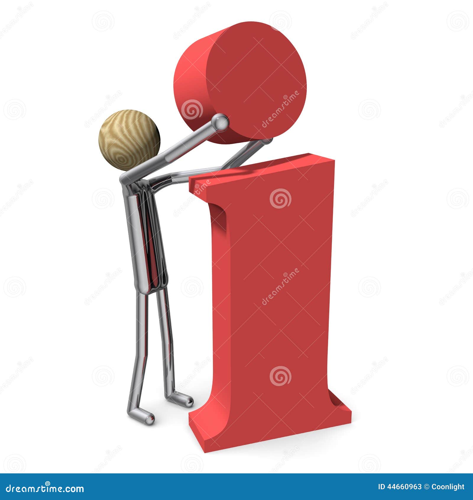 Manikin with Small Letter I Stock Illustration - Illustration of answer ...