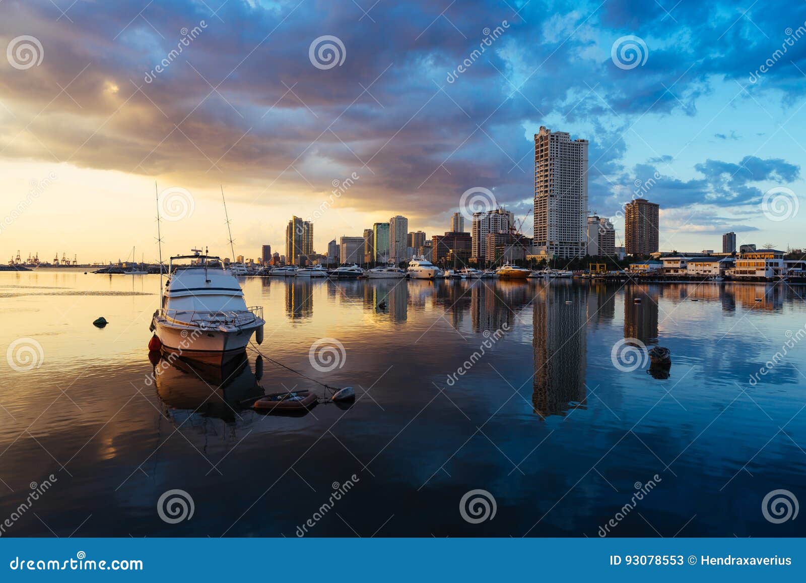 Manila bay sunsets stock image. Image of architectural - 93078553