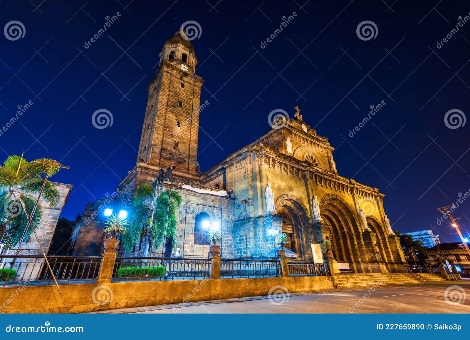 Manila Cathedral in Manila City, Philippines Editorial Image - Image of ...