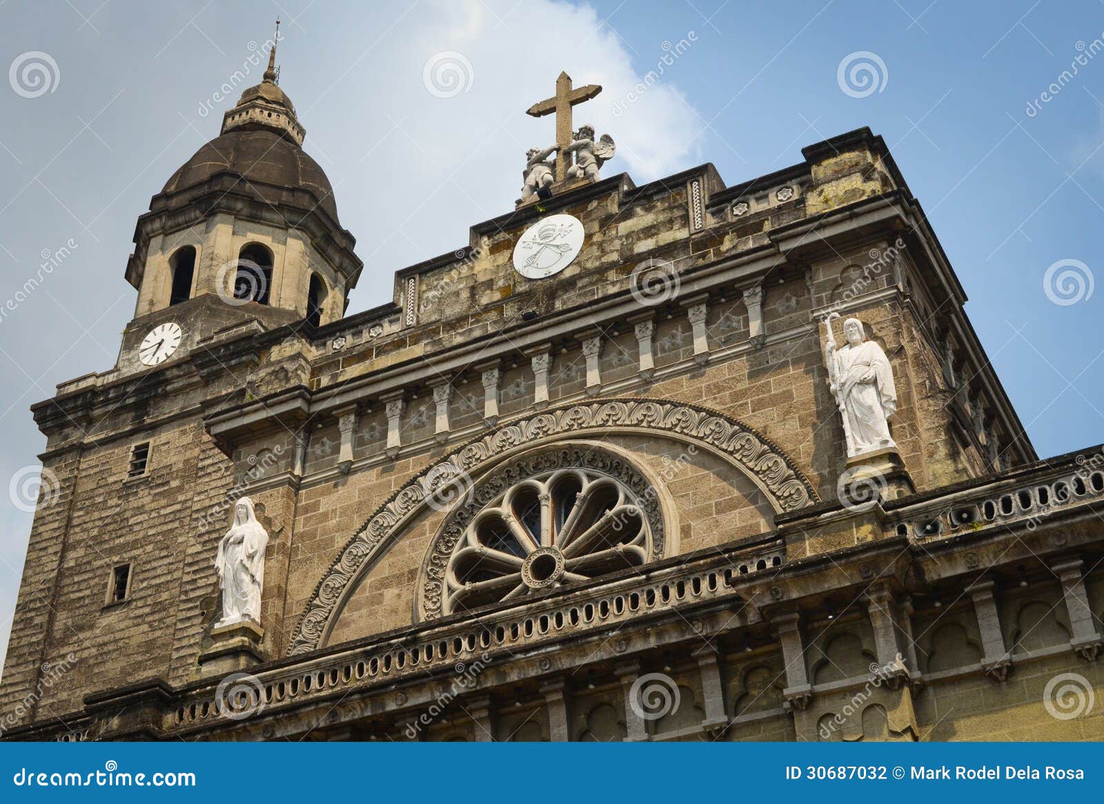 Manila Cathedral stock photo. Image of attraction, city - 30687032