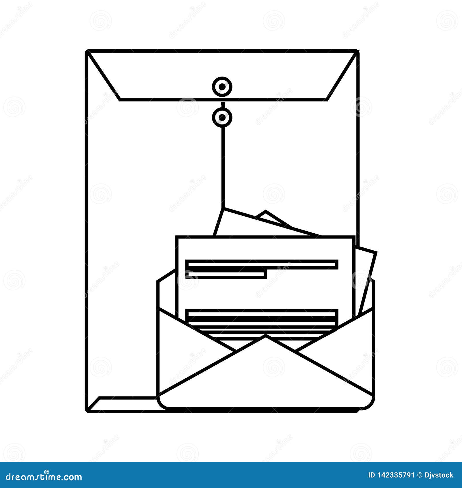 Manila Envelope Isolated Icon Stock Vector - Illustration of office ...