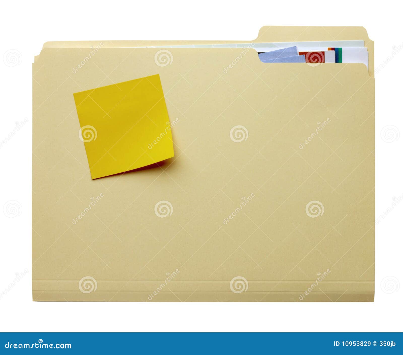 Manila Folder with Blank Stickie Stock Image - Image of manila, stickie ...