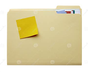 Manila Folder with Blank Stickie Stock Image - Image of manila, stickie ...