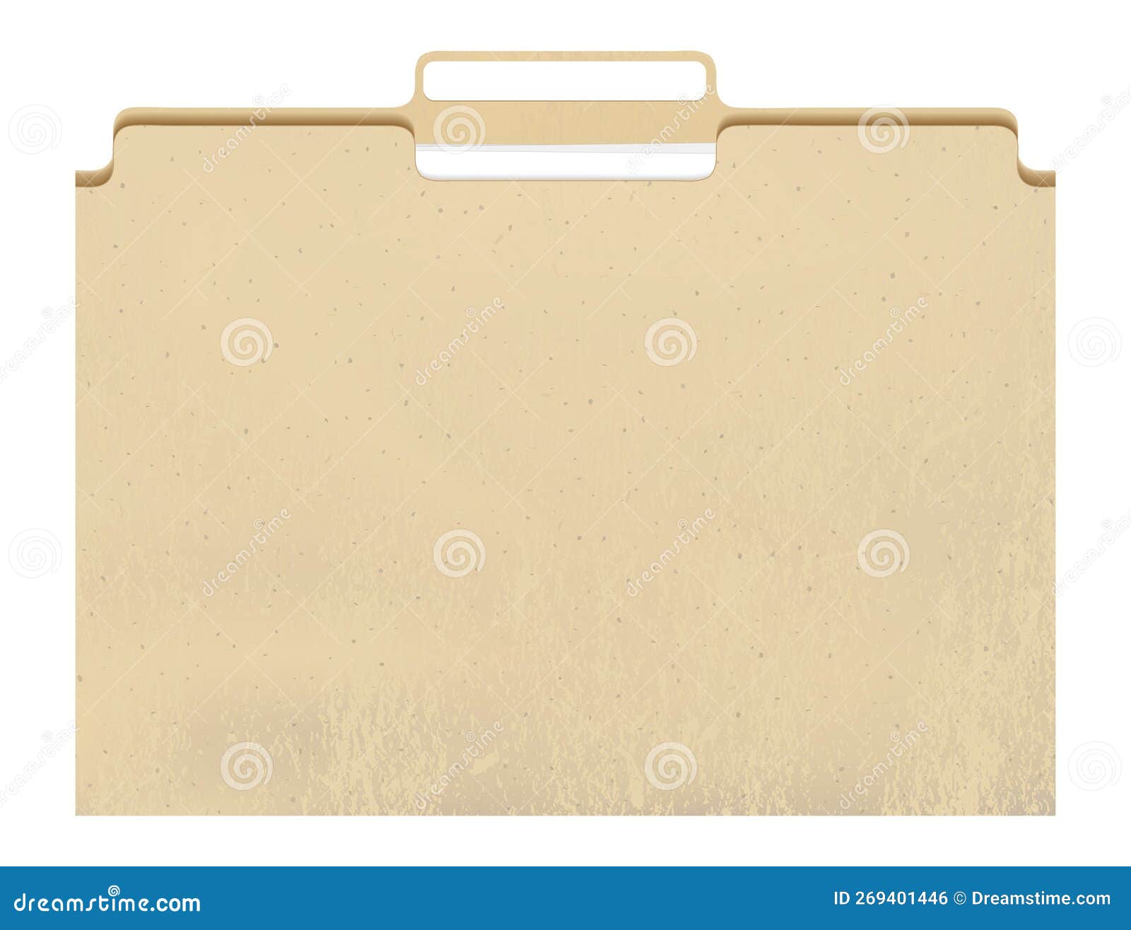 Manila Folder with Cut Tab and Papers Isolated on White Stock Vector ...