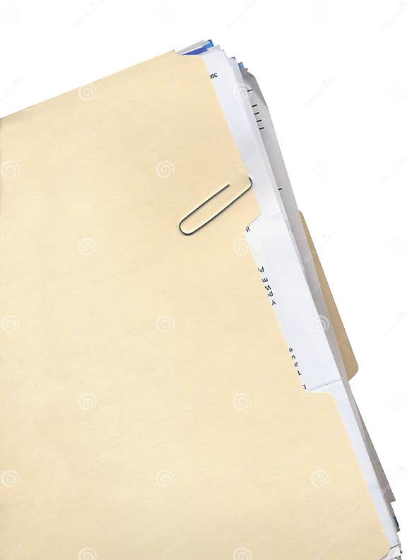 Manila Folder and Paper Clip Stock Photo - Image of crime, manila: 1298244