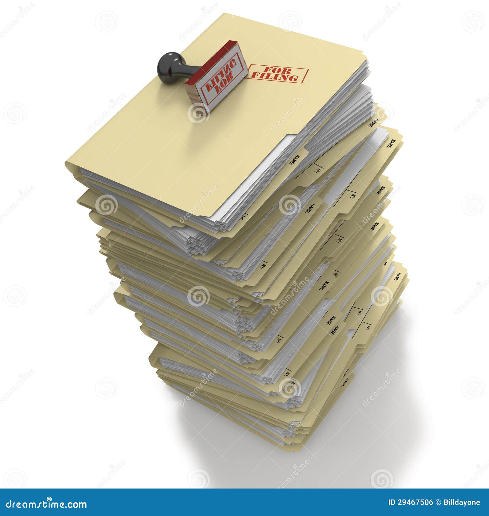 Manila Folders Ready for Filing Stock Illustration - Illustration of ...