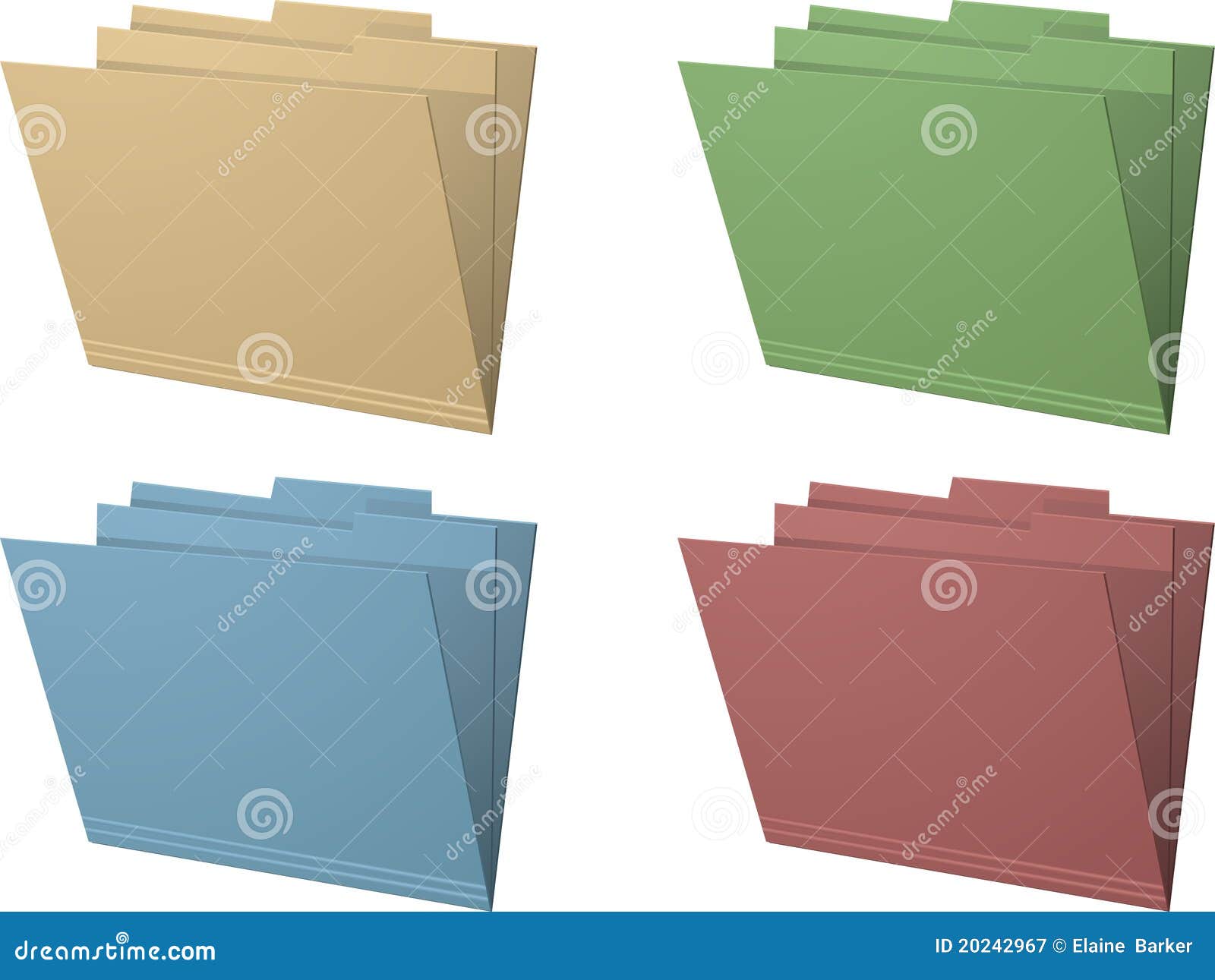 Manila Folders Vector Illustration Stock Illustration - Illustration of ...