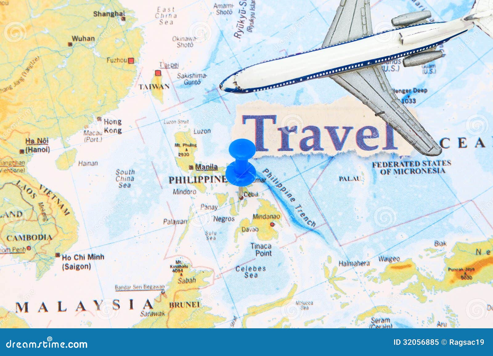 Manila on a map stock image. Image of manila, philippines - 32056885