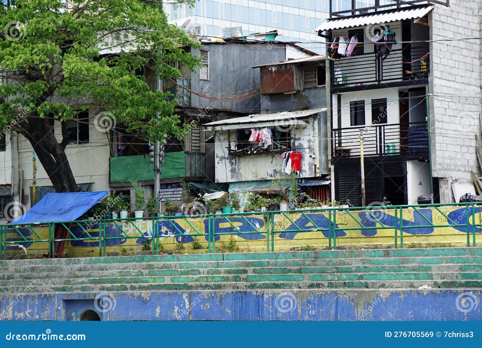Manila, Philippines, Circa March 2023 - Squatter Homes at the Pasig ...
