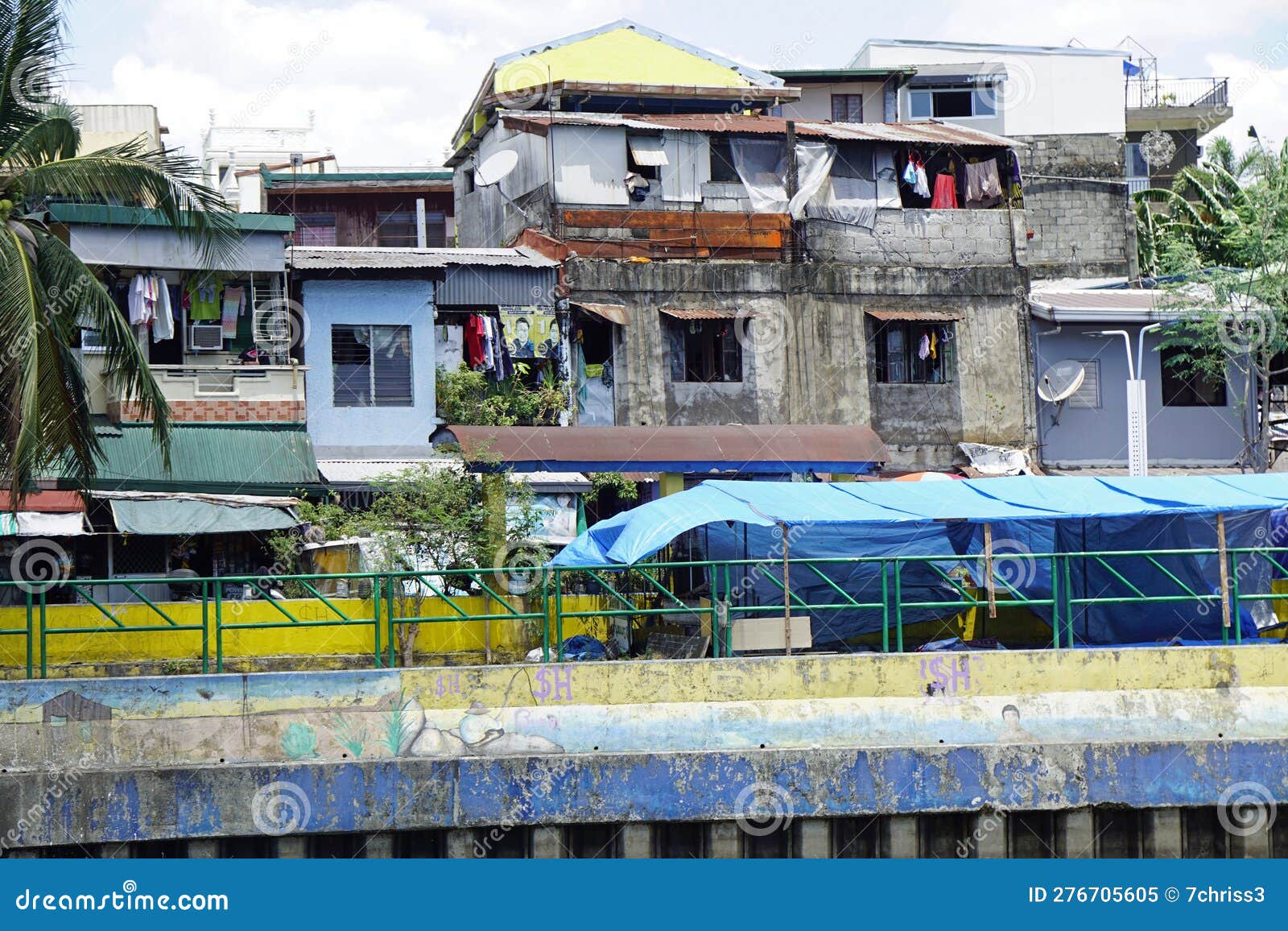 Manila, Philippines, Circa March 2023 - Squatter Homes at the Pasig ...