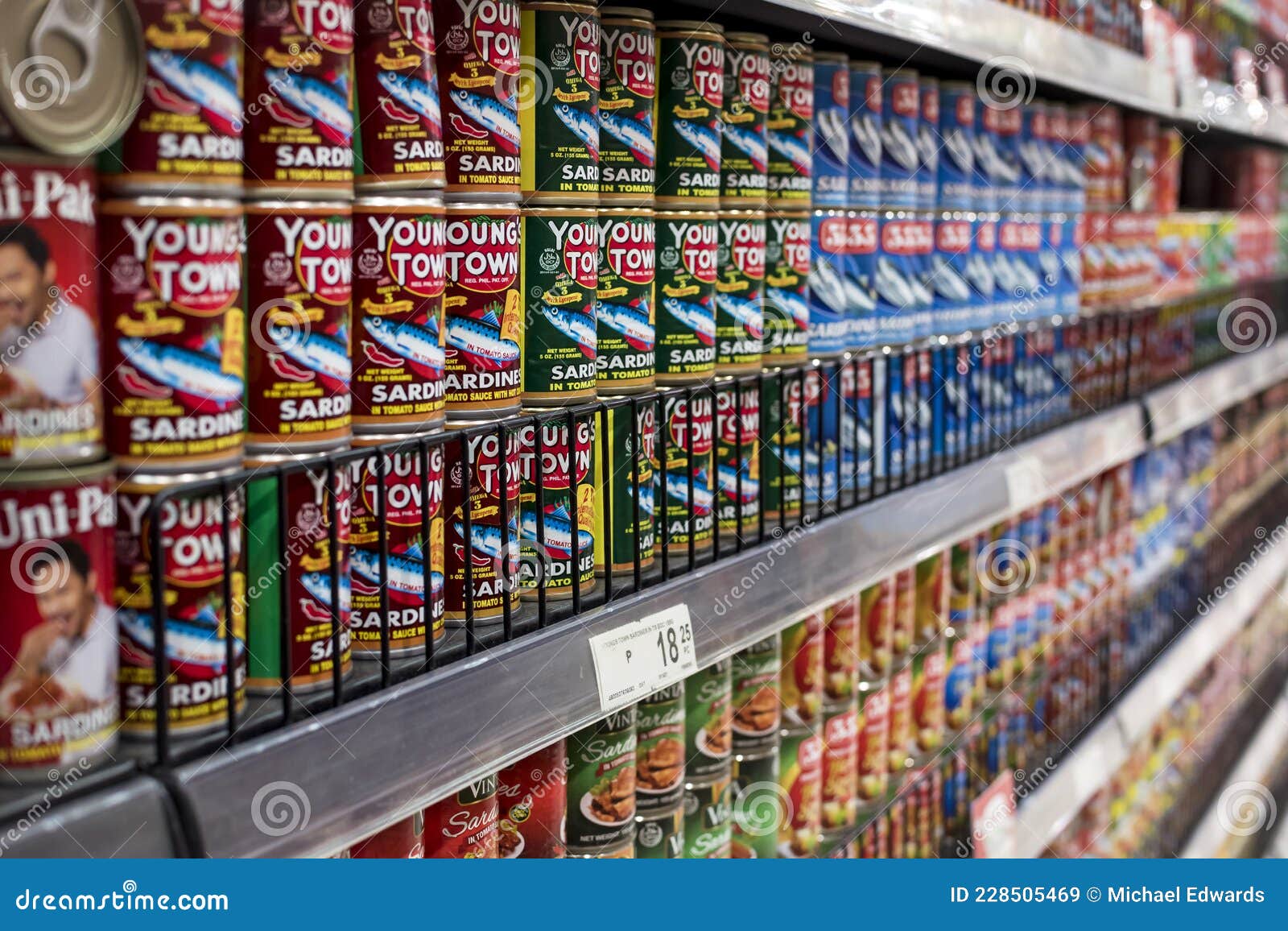 Manila, Philippines - Various Brands of Canned Sardines for Sale at a ... Manila, Philippines - Various Brands of Canned Sardines for Sale at a ...