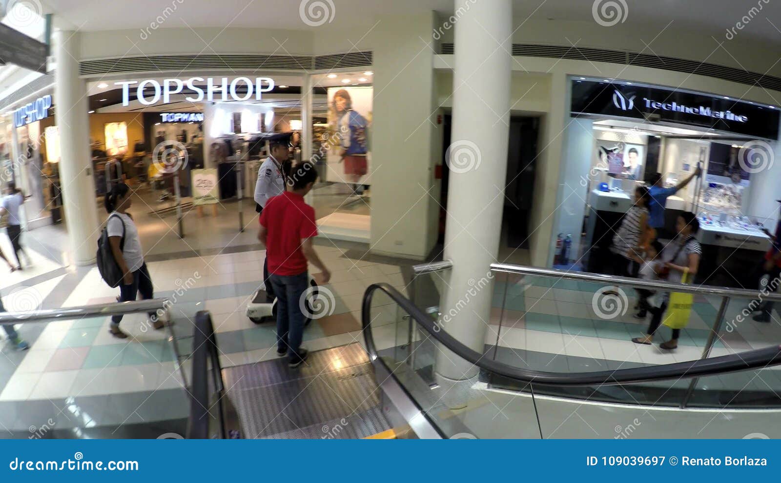 Modern Mall Utilizing Segway for Security Guard Stock Video - Video of ...