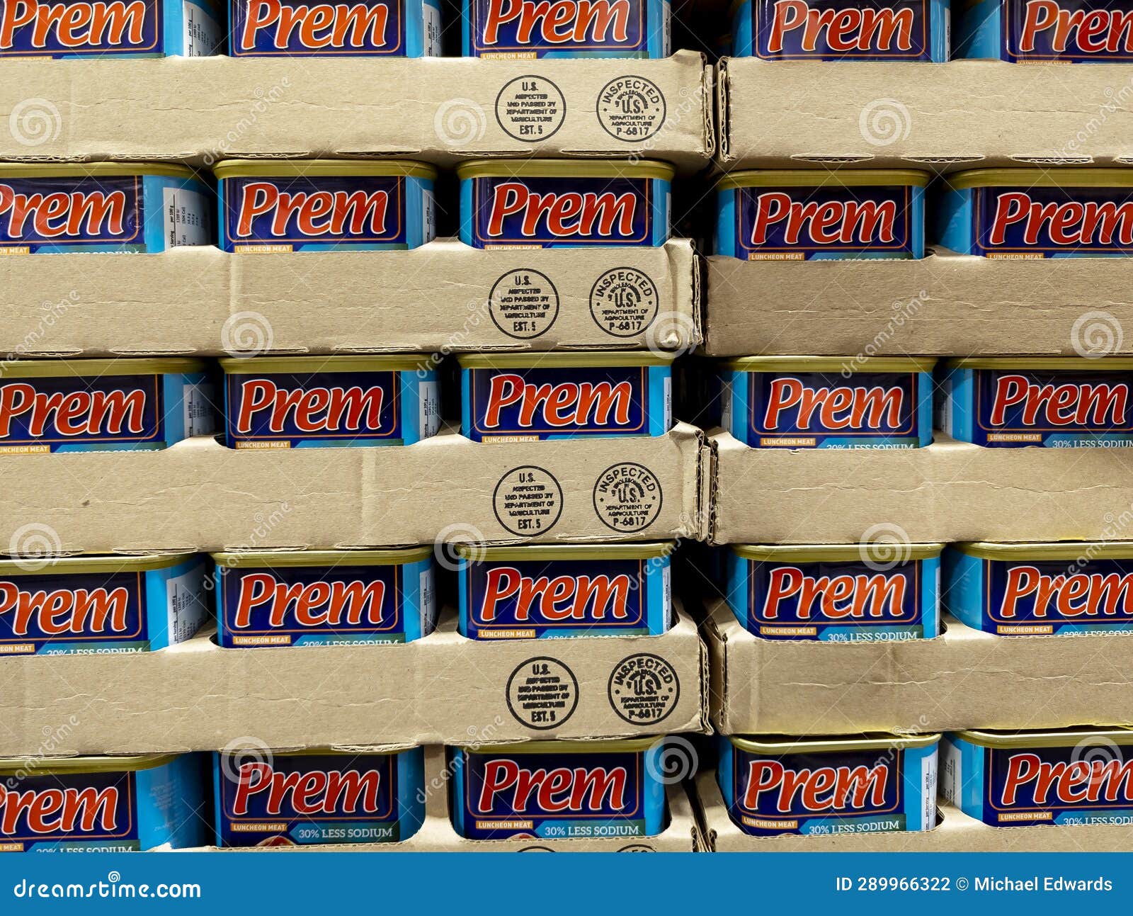 Manila, Philippines - Prem Canned Porkluncheon Meat for Sale at a ... Manila, Philippines - Prem Canned Porkluncheon Meat for Sale at a ...