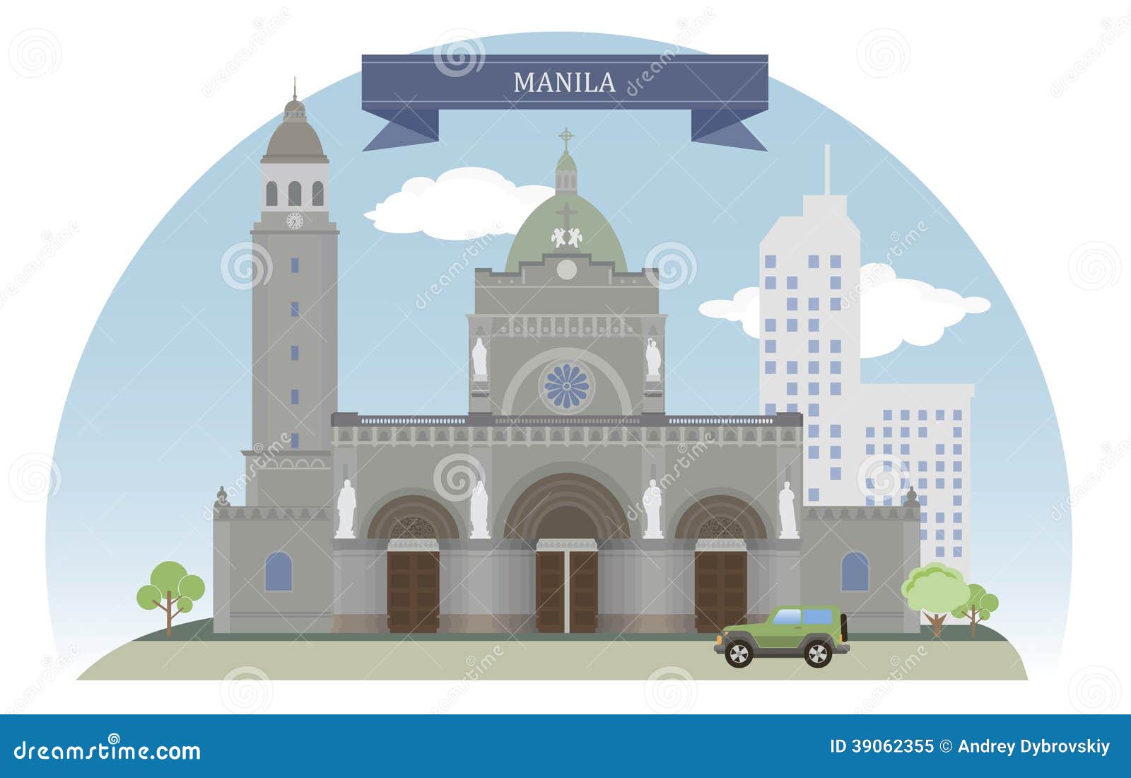 Manila, Philippines stock illustration. Illustration of horizontal ...