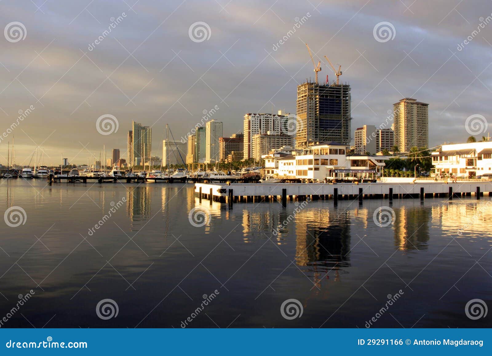 Manila Skyline stock photo. Image of light, dusk, blue - 29291166
