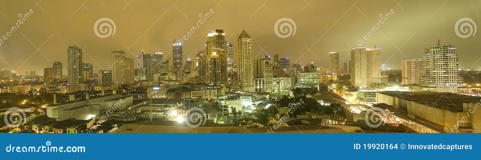 Manila skyline at night stock photo. Image of asia, city - 19920164
