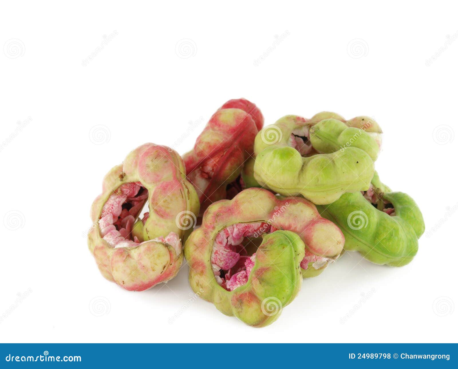Manila Tamarind Fruit Pithecellobium Dulce Isolated On White Background ...