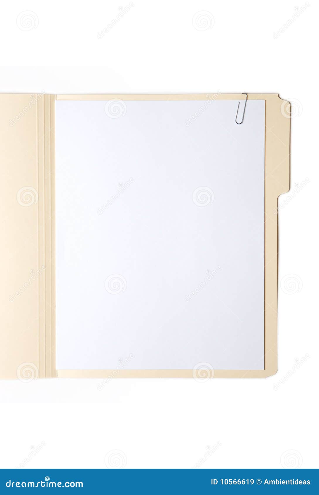 Manilla Faltblatt Mit Papier Und Klipp Stockbild - Bild von ...