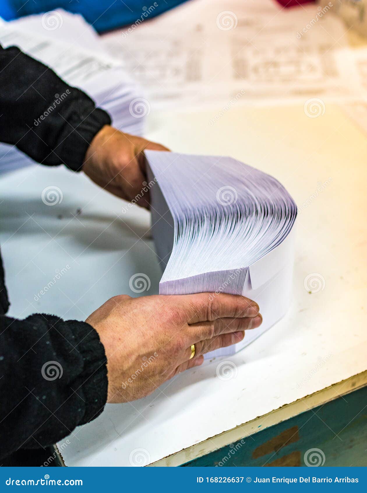 Manipulating Envelopes for Mailing in a Printing Press Stock Image ...