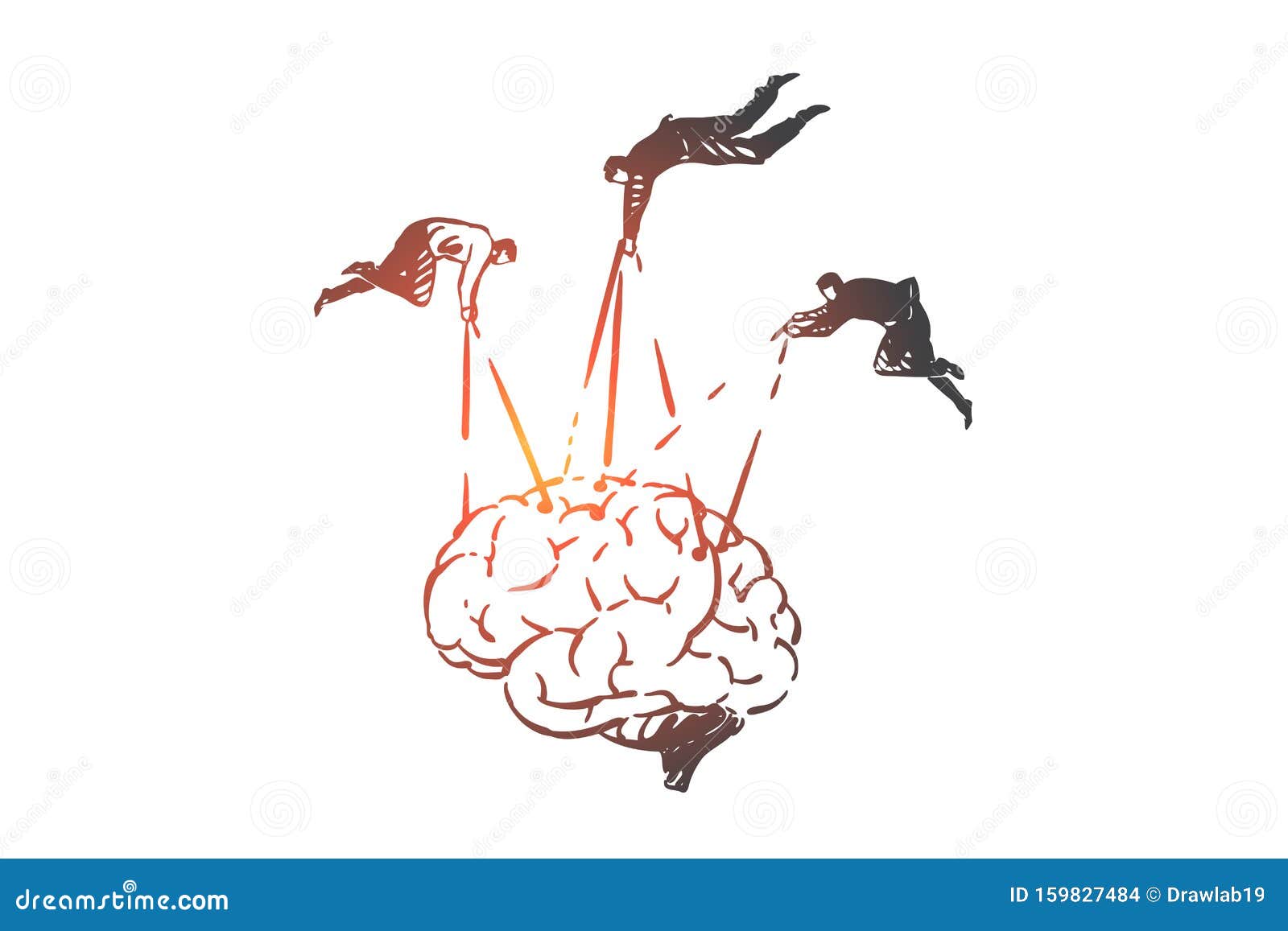 Manipulating Human Thinking, Propaganda Concept Sketch. Hand Drawn ...