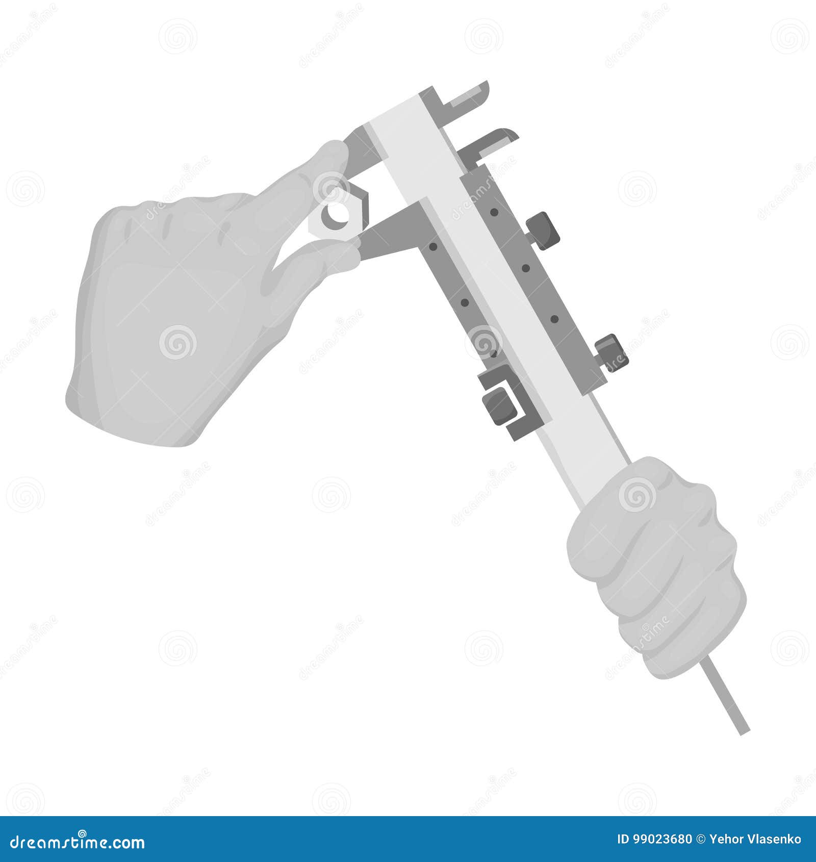 Manipulation with Calipers. Measuring Instrument, Caliper Single Icon ...