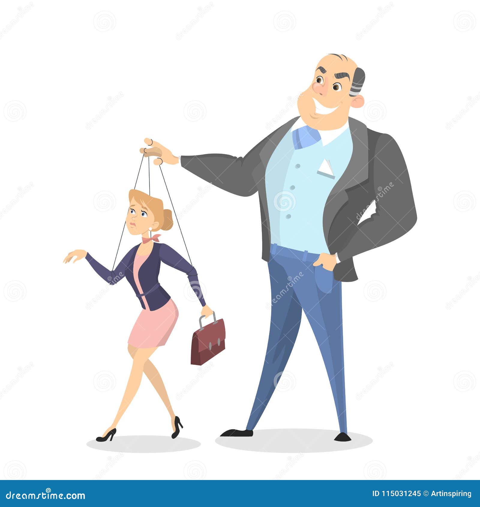 Manipulation of employees. stock vector. Illustration of concept ...