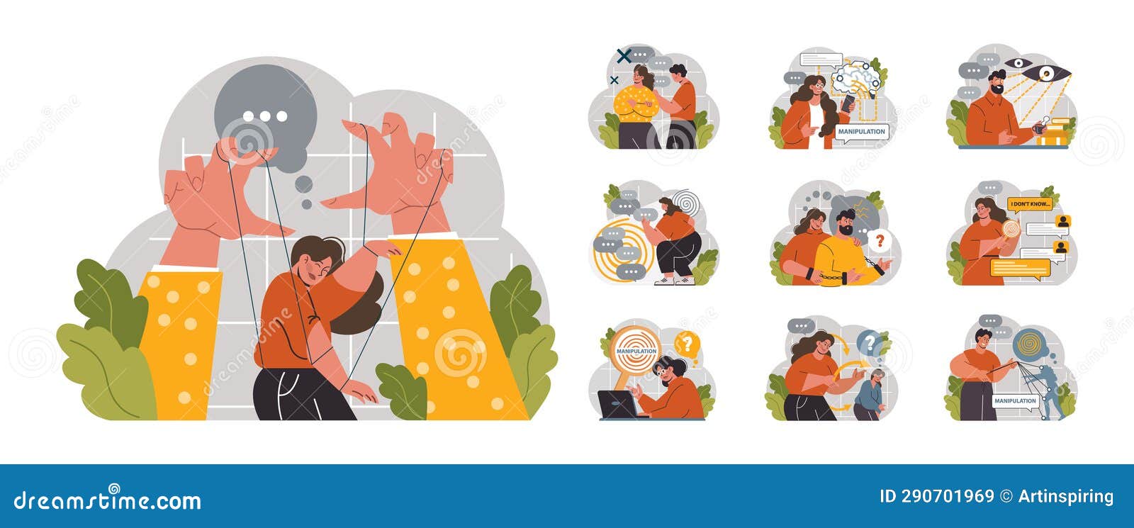 Manipulation, Domination Concept. Person Puppet Obeying To Master ...