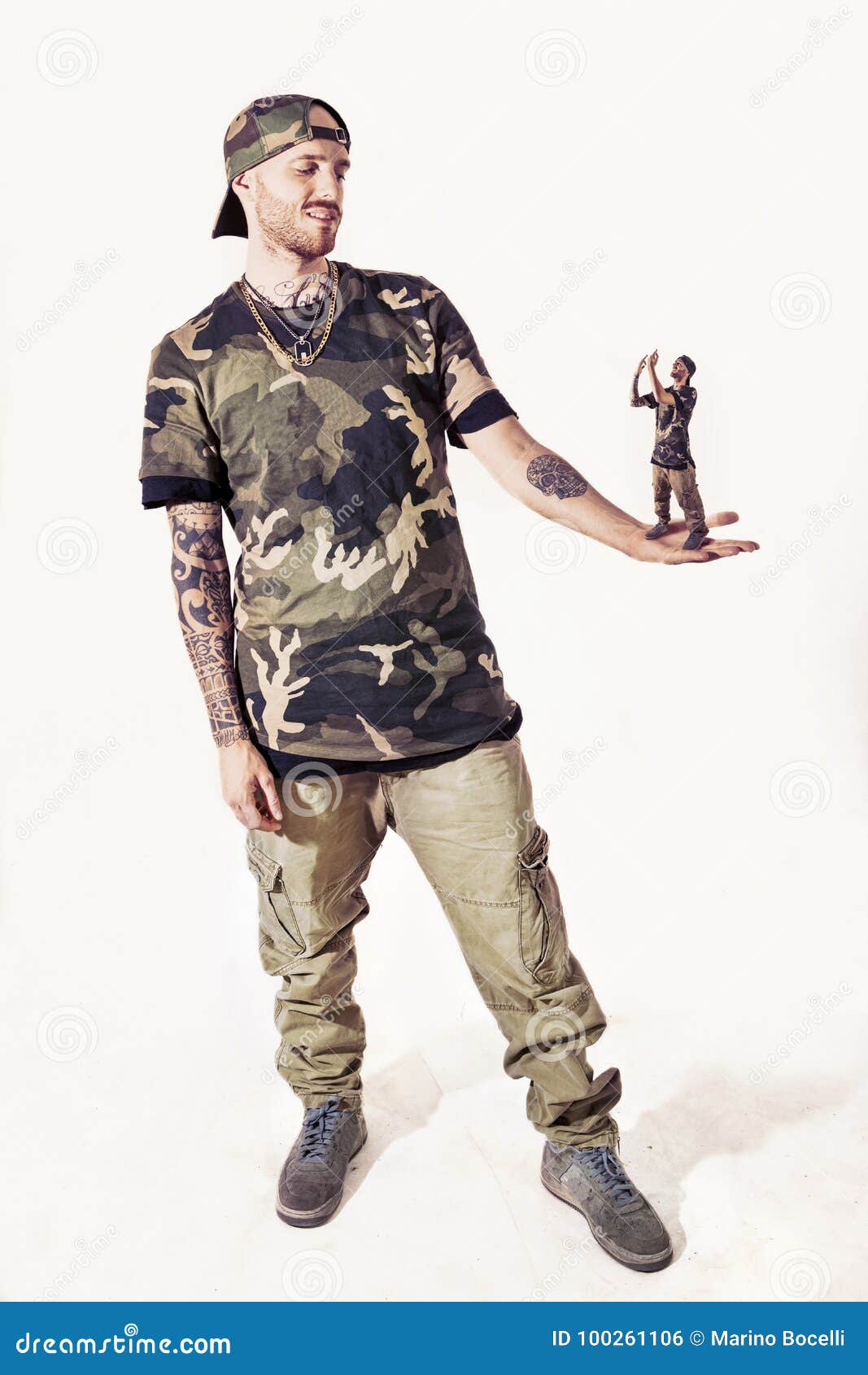 Manipulation of Two Rap Singers Posing in Studio Stock Photo - Image of ...