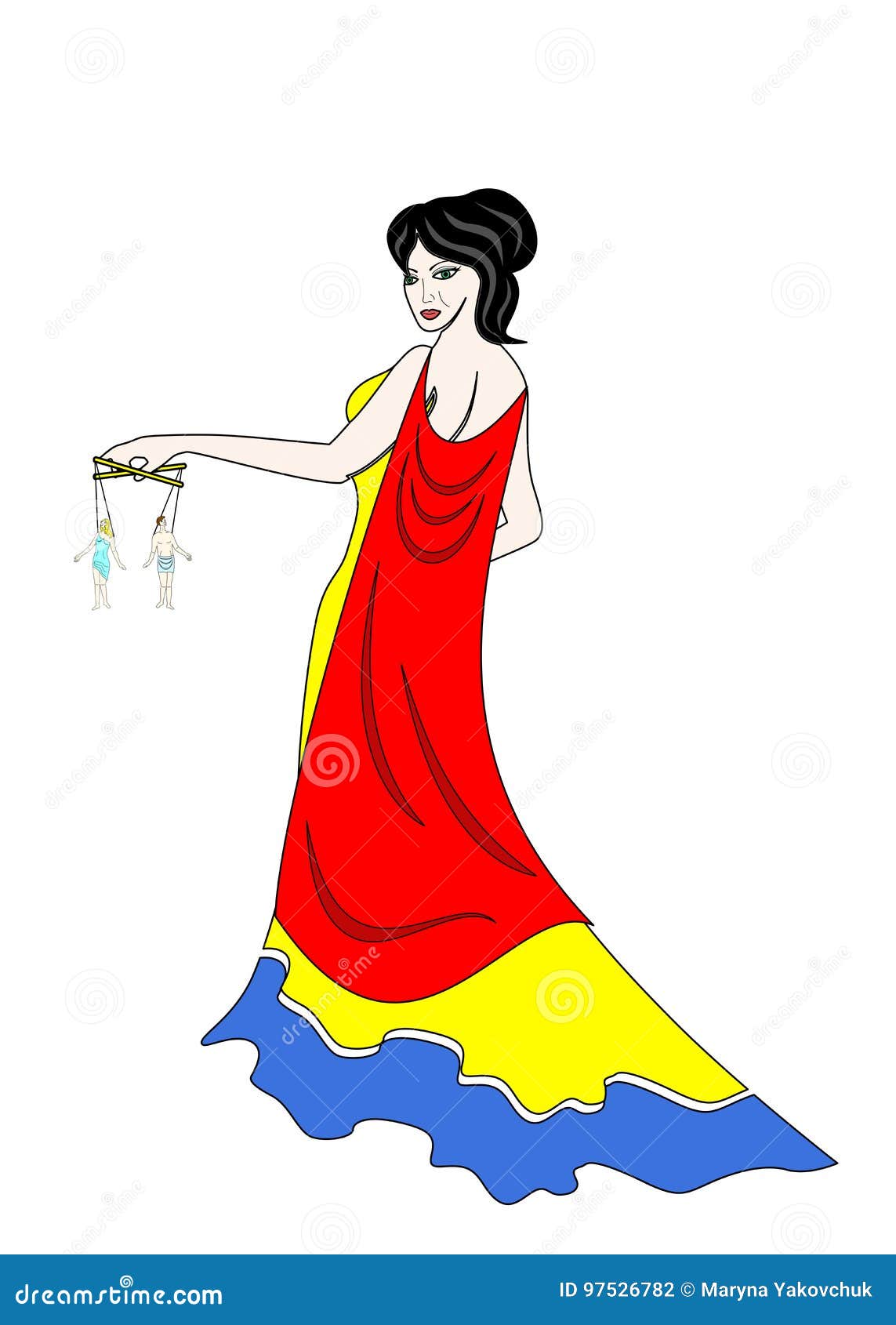 The manipulation woman stock vector. Illustration of tyrant - 97526782