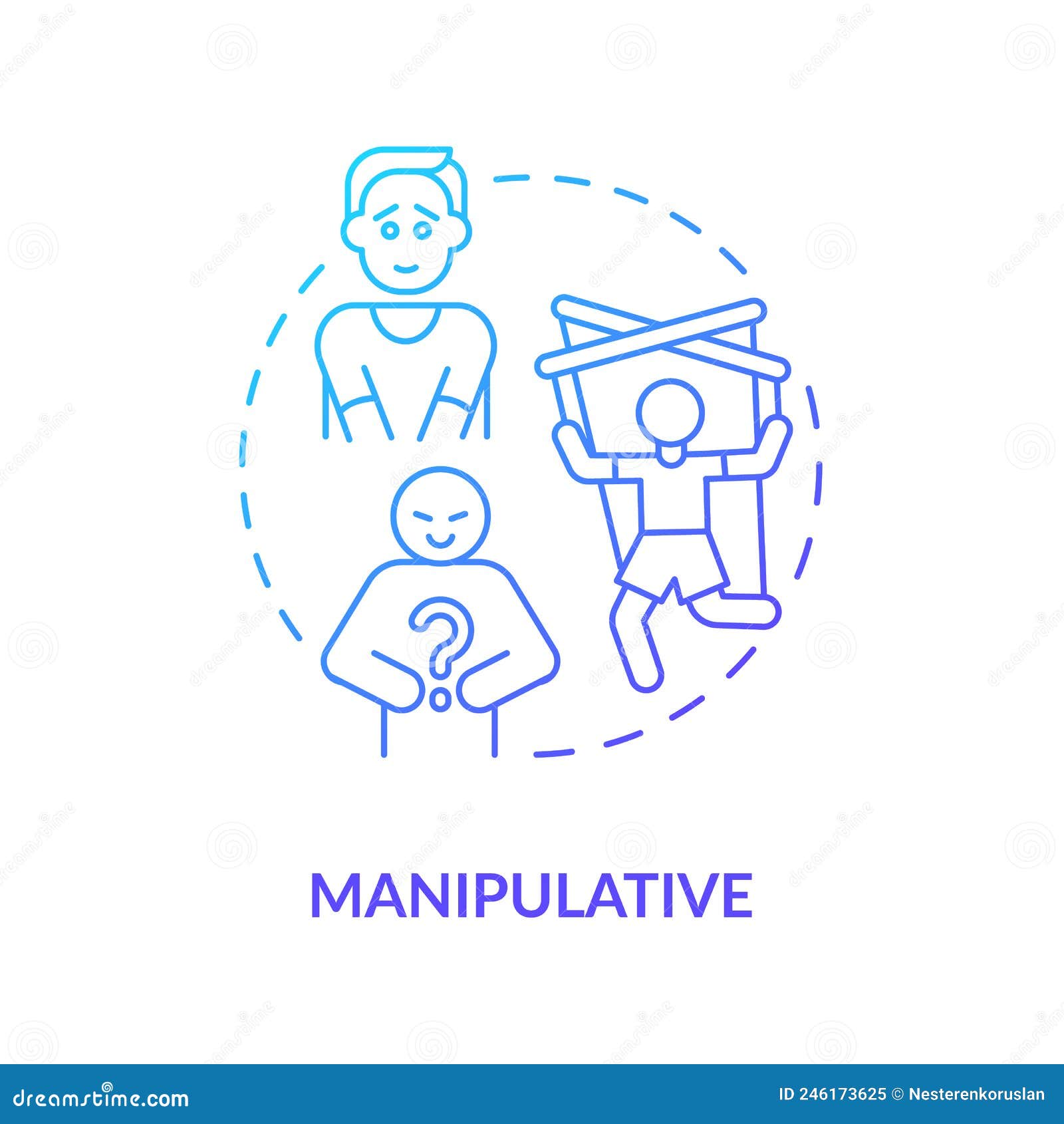 Manipulative Blue Gradient Concept Icon Stock Vector - Illustration of ...