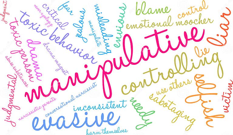 Manipulative Word Cloud stock illustration. Illustration of parents ...