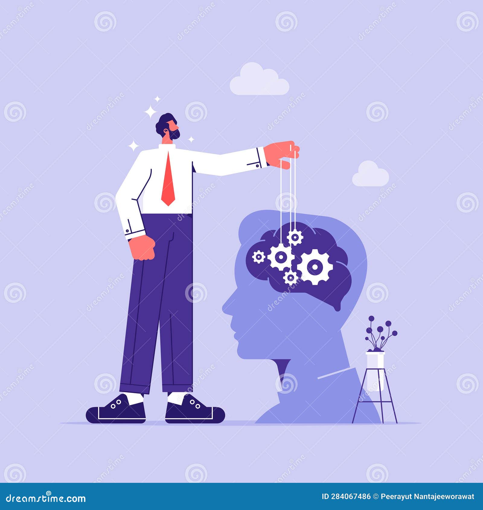 Manipulator Concept Vector Illustration. Puppet Master Hand Manipulate ...